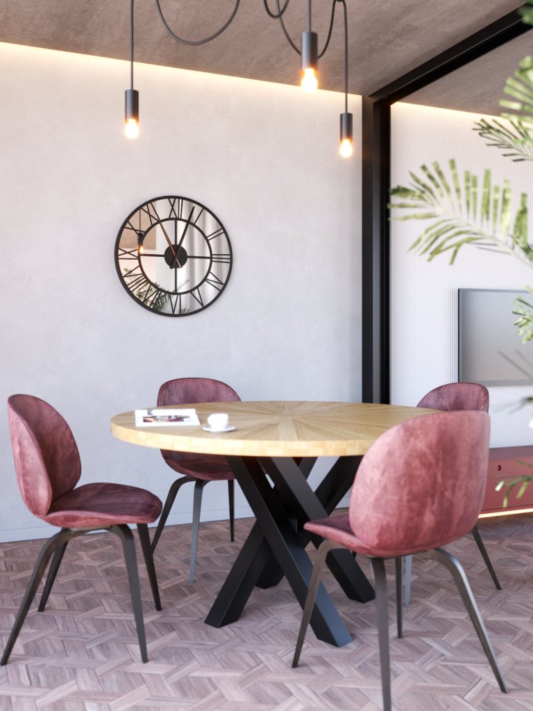 Horloge Miroir Roma Loft 70 cm - DecorationsEnMetal.fr